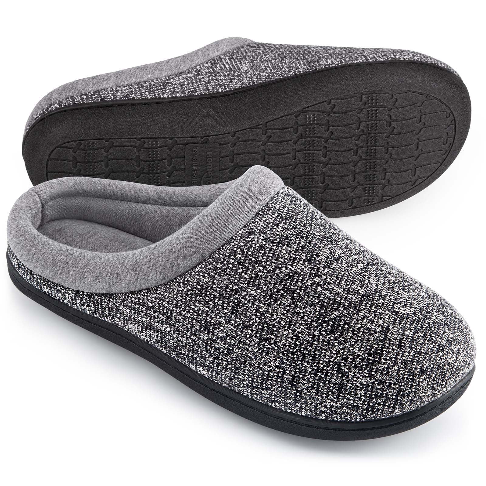 DualTop Women’s Cotton Knit Memory Foam Slippers, Anti-Slip Sole, Soft ...