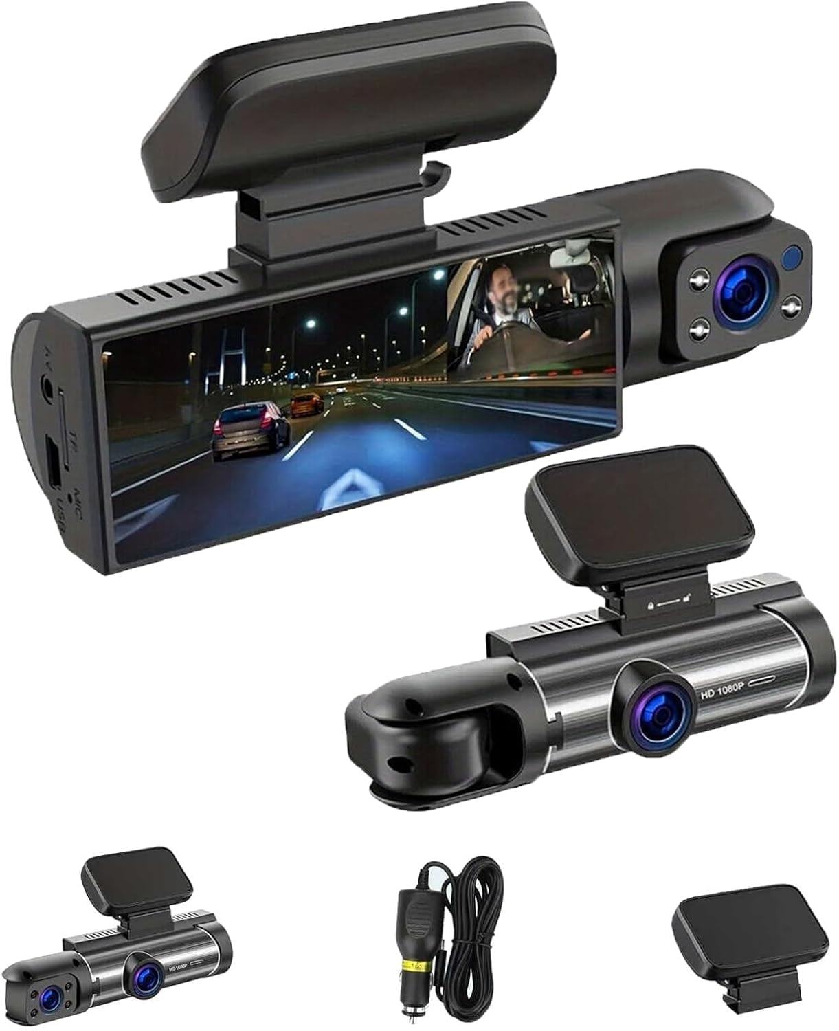 DualView Dash Cam 1080P, Car Camera - Dash Cam Front and Rear Wireless ...
