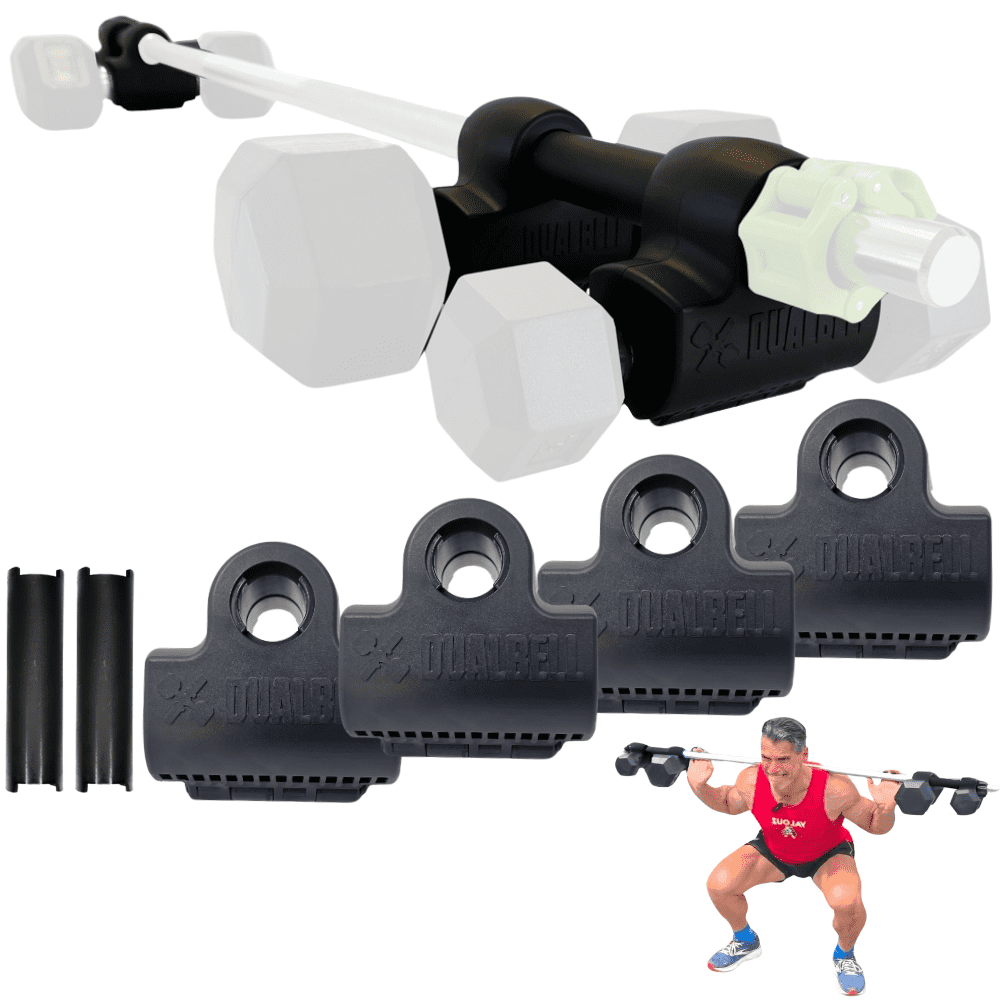 Dualbell Superset Black- Connect Dumbbells to Barbell- for 1" Standard ...