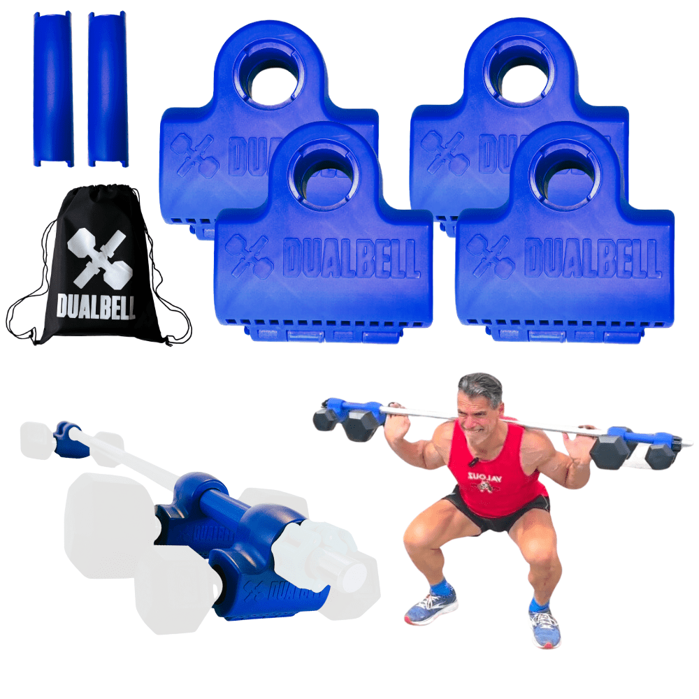 Dualbell Superset Blue- Connect Dumbbells to Barbell Adapters- for 1 ...