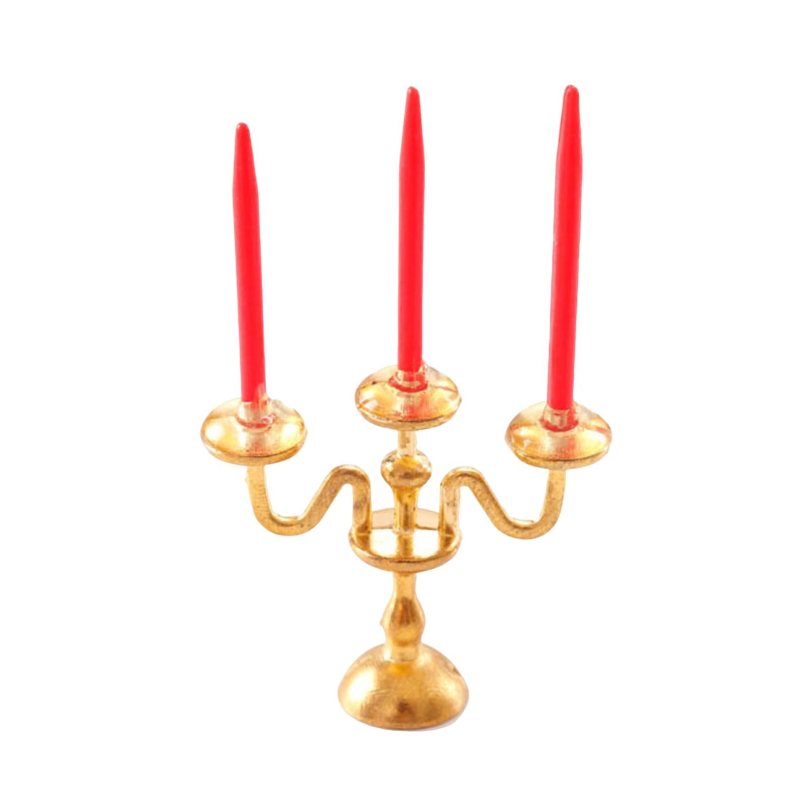 Dualoai 1/12 Dollhouse Candle Holder Doll House Candlestick Pretend ...