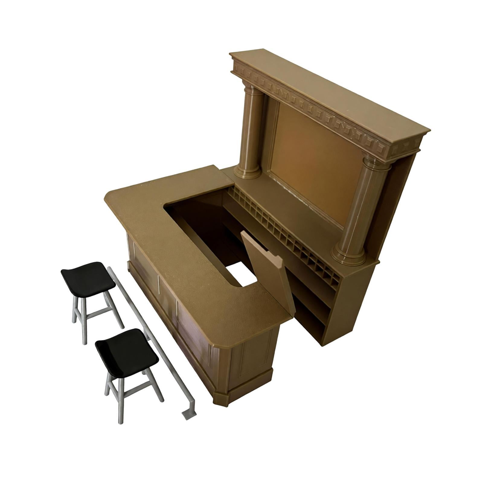Dualoai 1/12 Pretend Play Toy Bar Counter Model for Play House Life ...