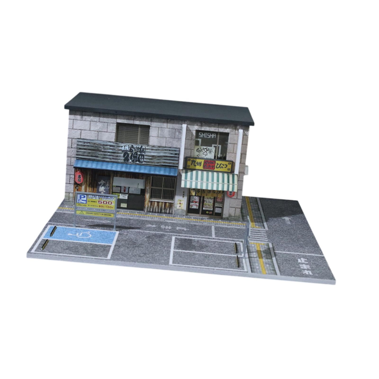 Dualoai 1/64 Scenery Diorama Parking Lot Backdrop Car Model Restaurant ...