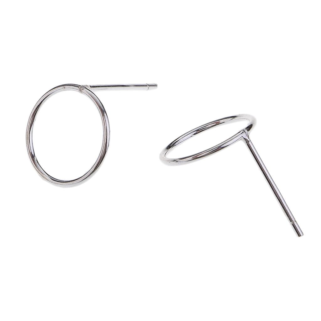 Dualoai 1 Pair of 925 Sterling Silver Ear Stud Blanks Base Settings ...