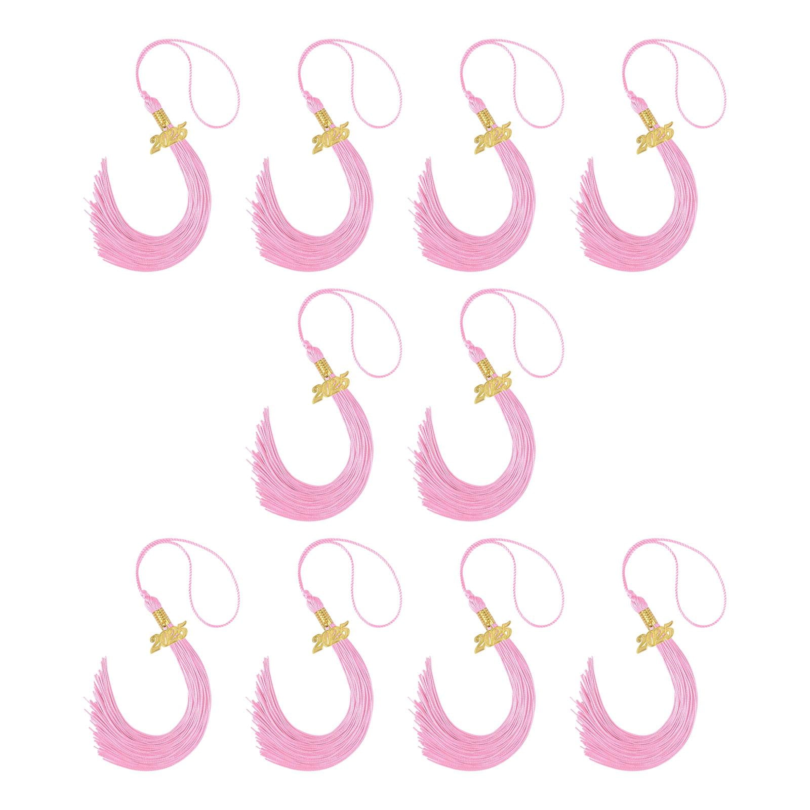 Dualoai 10 Pieces Graduation Tassels Decor Pendant with 2025 Gold Charm ...