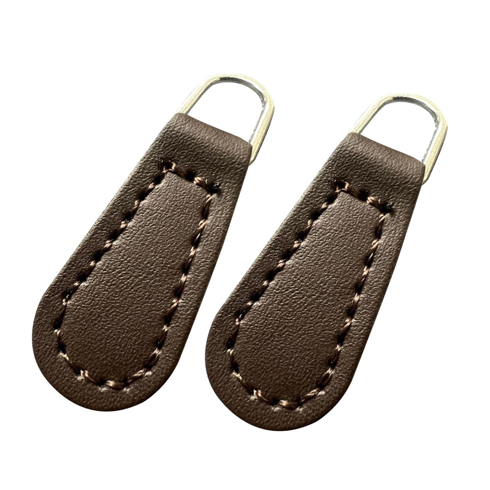Dualoai 2 Pieces Zipper Pulls Zip Pulls PU Leather Replacement Zipper ...