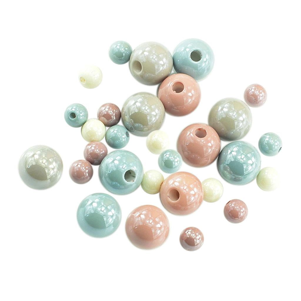 Dualoai 28 Pieces Artificial Half Hole Pearl Beads for Necklaces ...