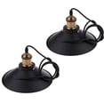 Dualoai 2pcs Industrial Black Metal Lampshade Vintage Retro Ceiling ...