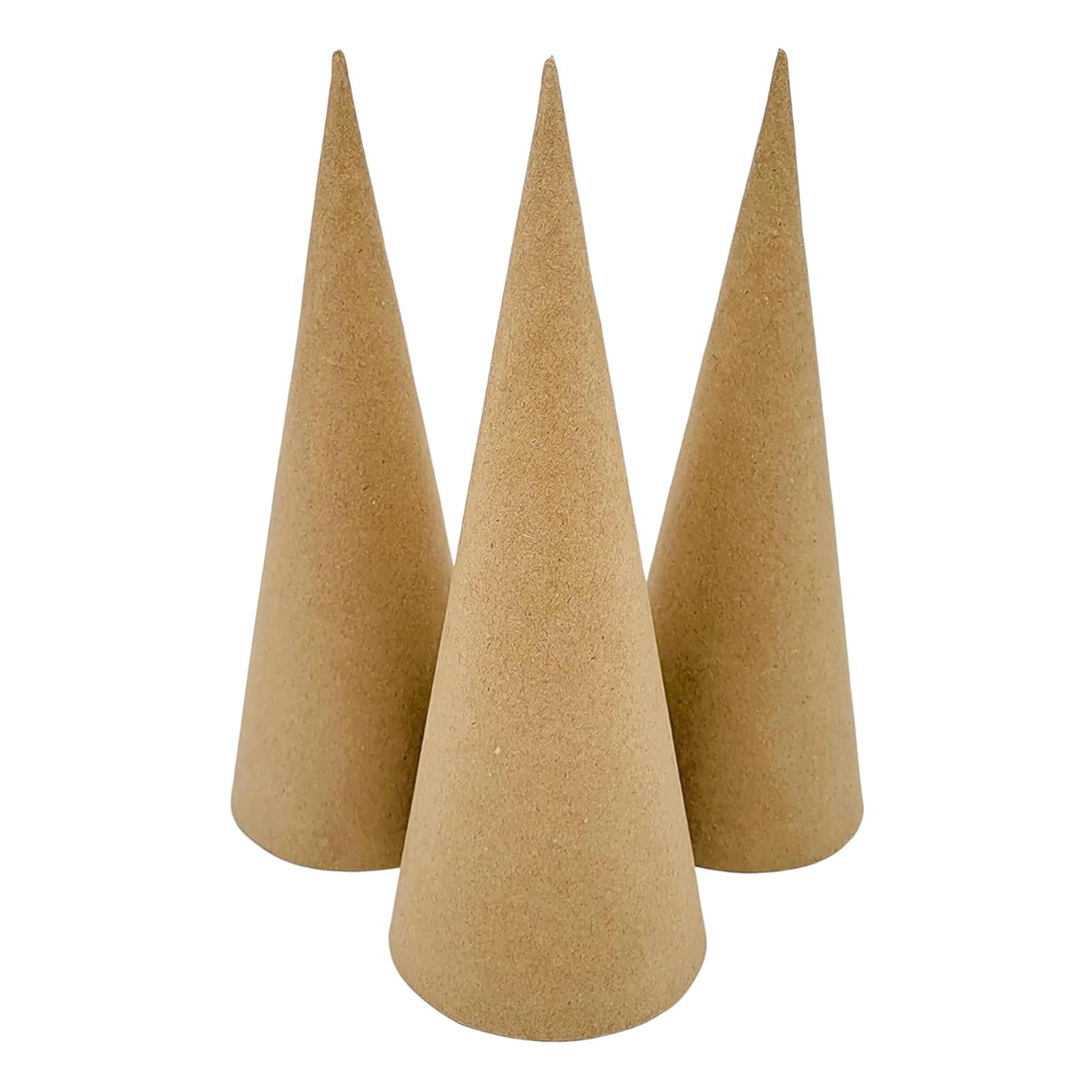 Dualoai 3 Pieces Paper Mache Cones Open Bottom Hands on Cardboard Cones ...