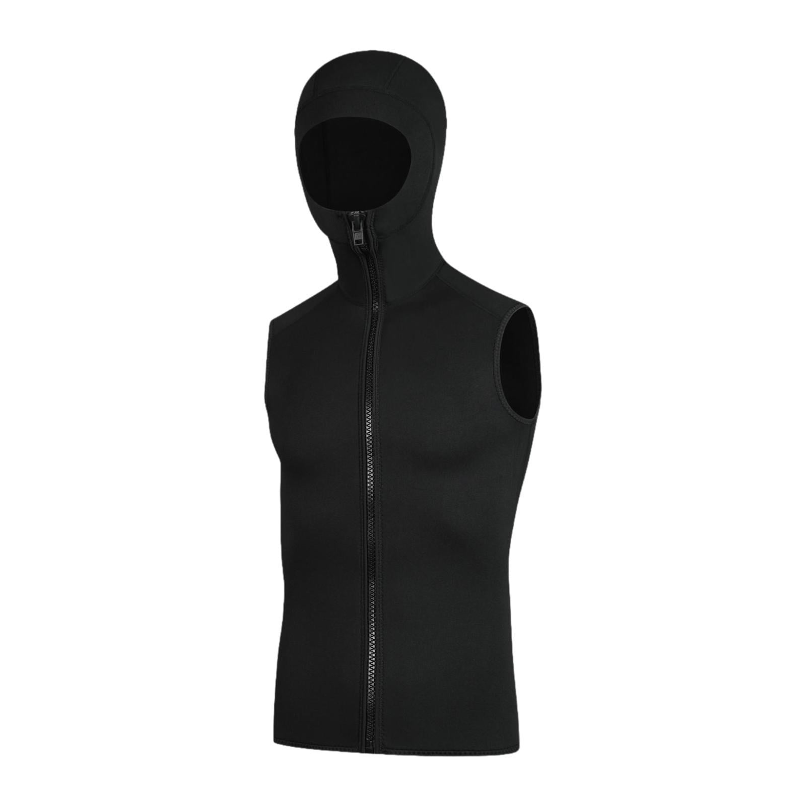 Dualoai 3mm Wetsuit Hooded Top Swimsuit Versatile Thermal Front Zip ...