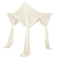 Dualoai 4 Corner Post Canopy Bed Curtain Bed Drape Hanging Bed Valance ...