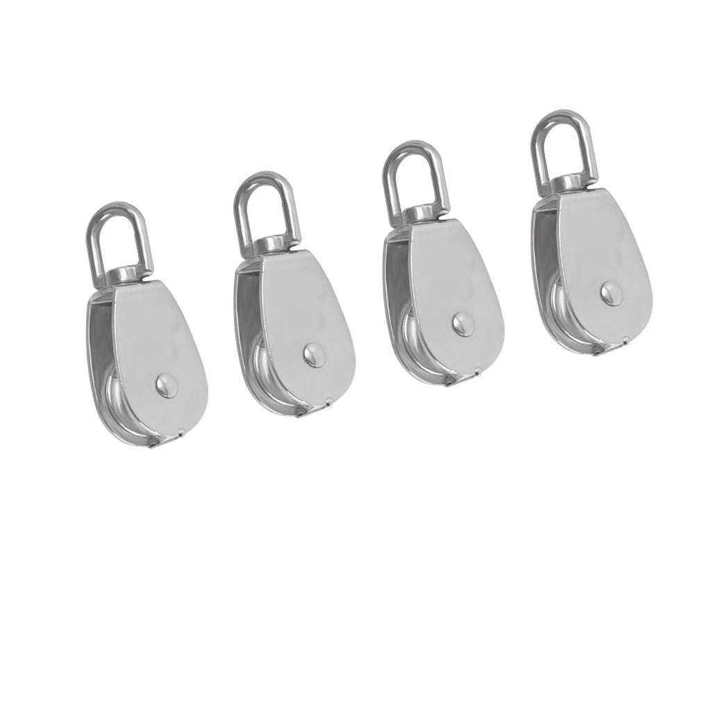 Dualoai 4 Pcs M15 Stainless Steel Wire Rope Crane Pulley Block ...