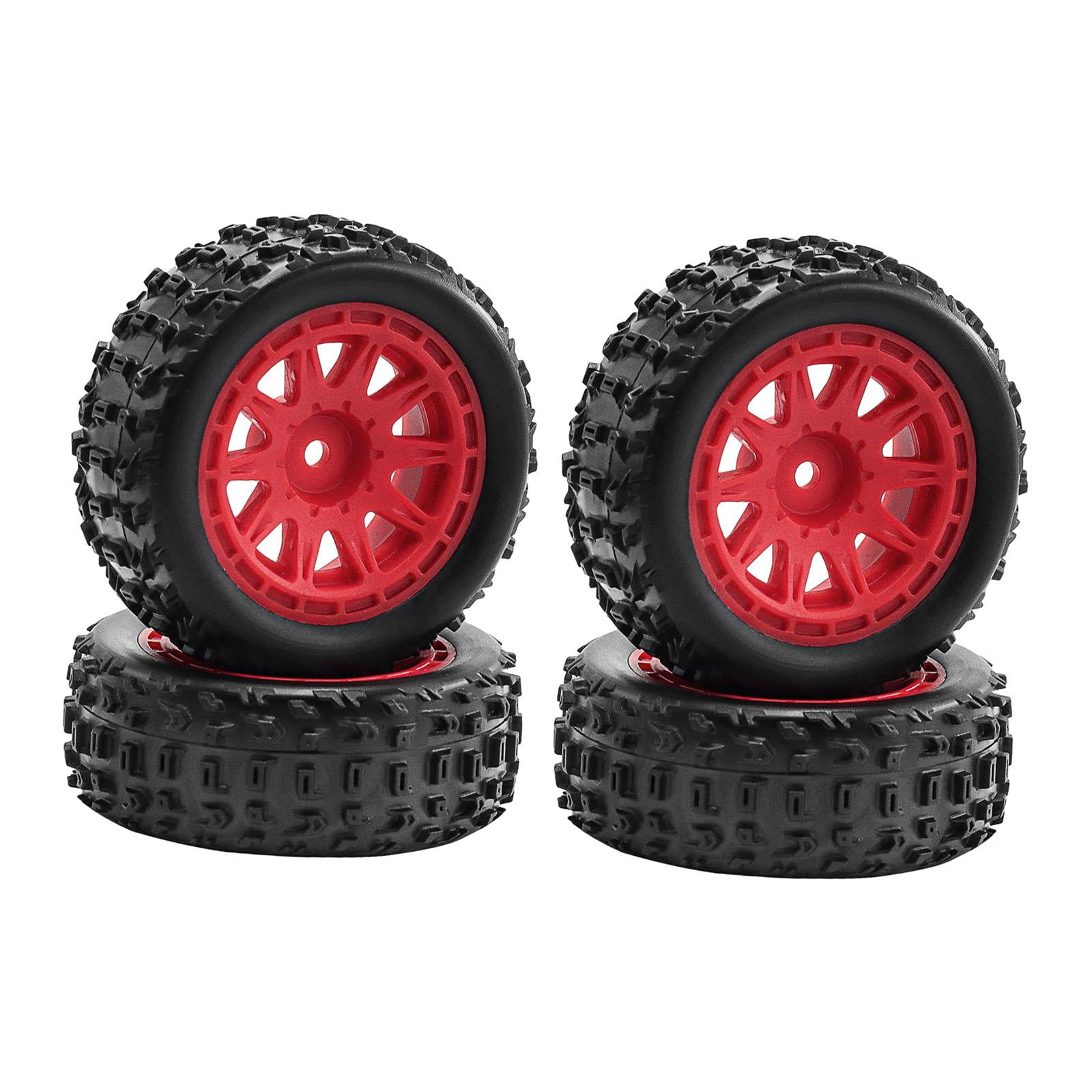 Dualoai 4 Pieces 1/18 RC Car Wheels and Tires Accessory Portable, High ...