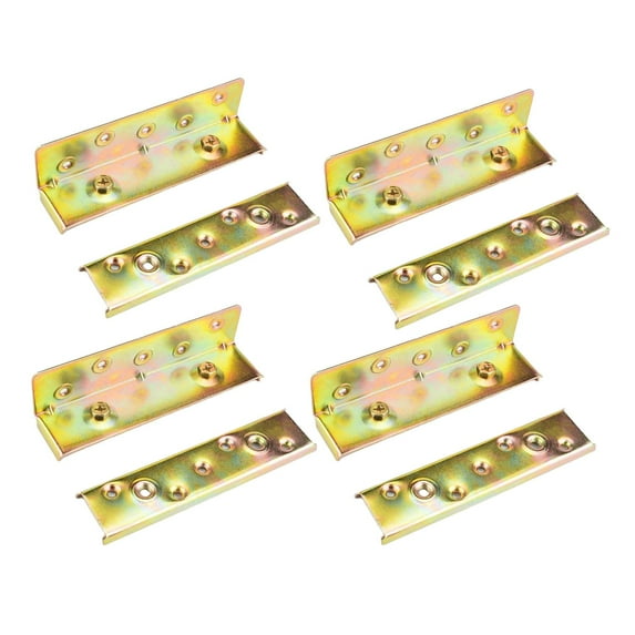 Dualoai 4 Pieces Bed Rail Brackets Connecting Fittings Fasteners Screws Not Included 6 Inch 1 ...