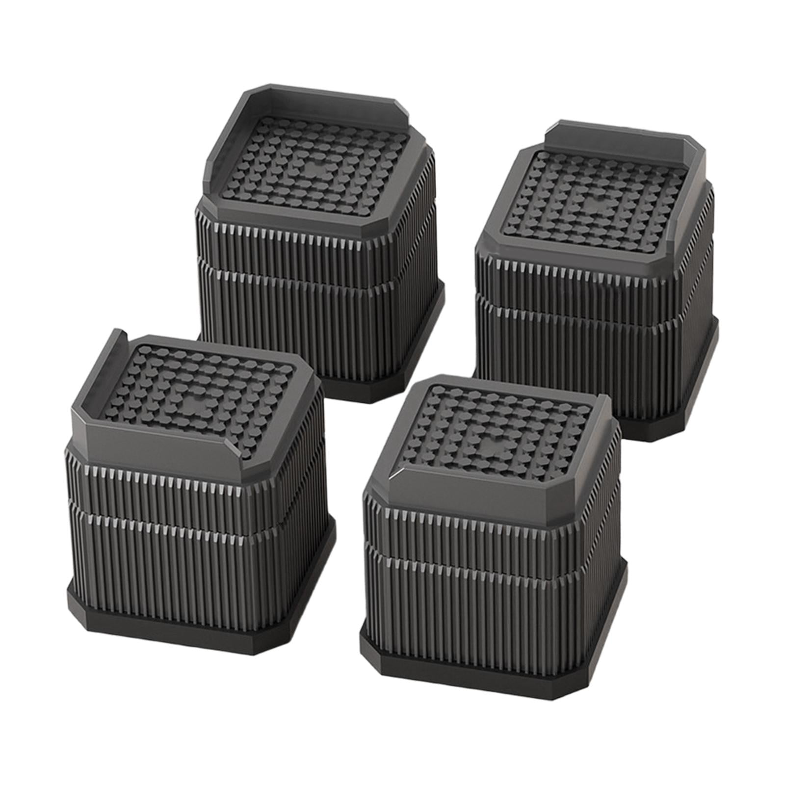 Dualoai 4 Pieces Bed Risers Chair Leg Lift Risers Multipurpose Shock ...