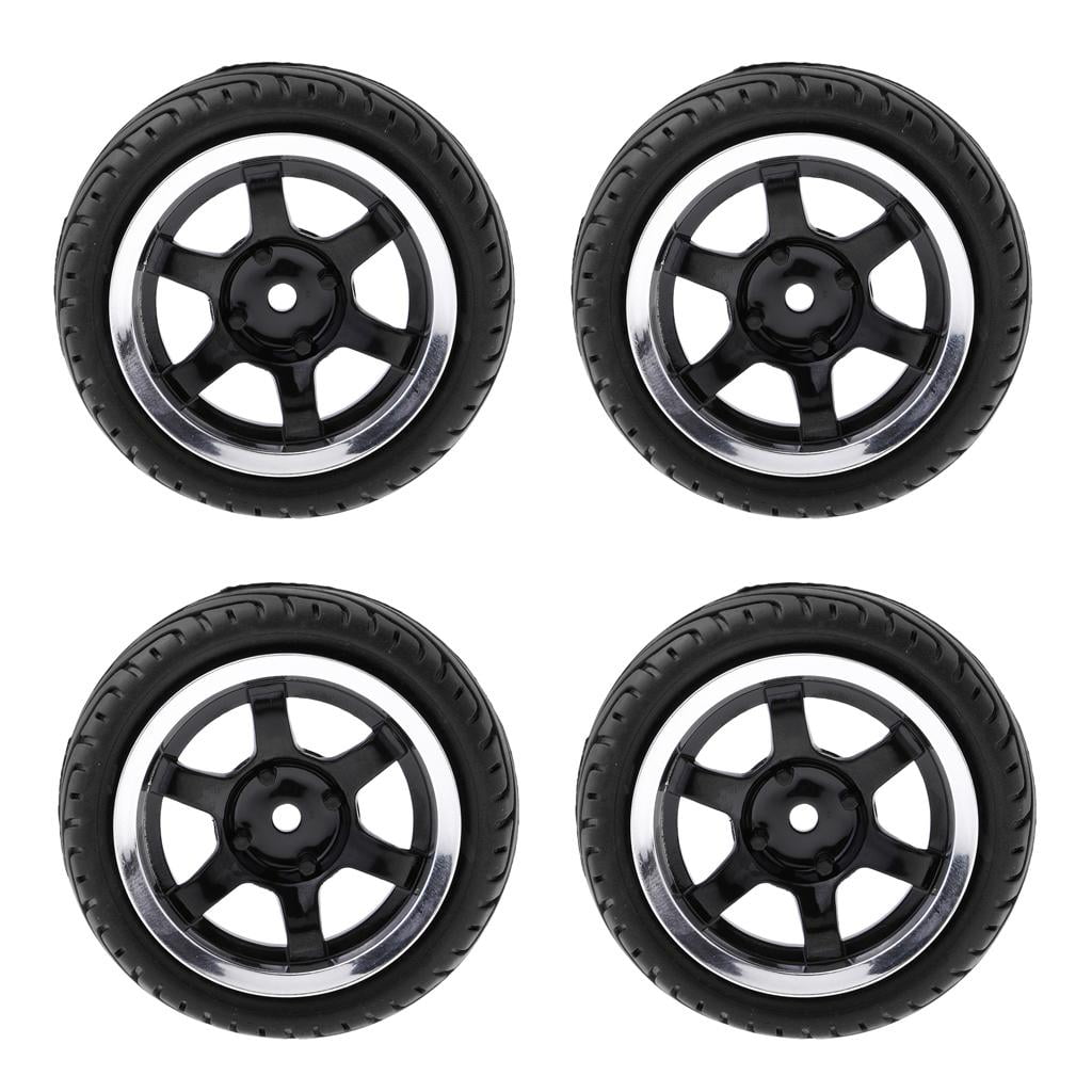 Dualoai 4pcs RC Vehicle Wheels Tires Rims Set 12mm Hex for 1/10 On Road ...
