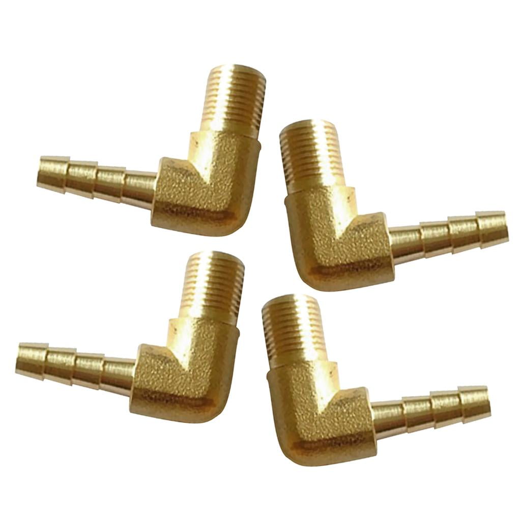 Dualoai 4x 1/8 BSP to 6mm Brass 9 Degree Male Elbow Barbed Hose Tail ...