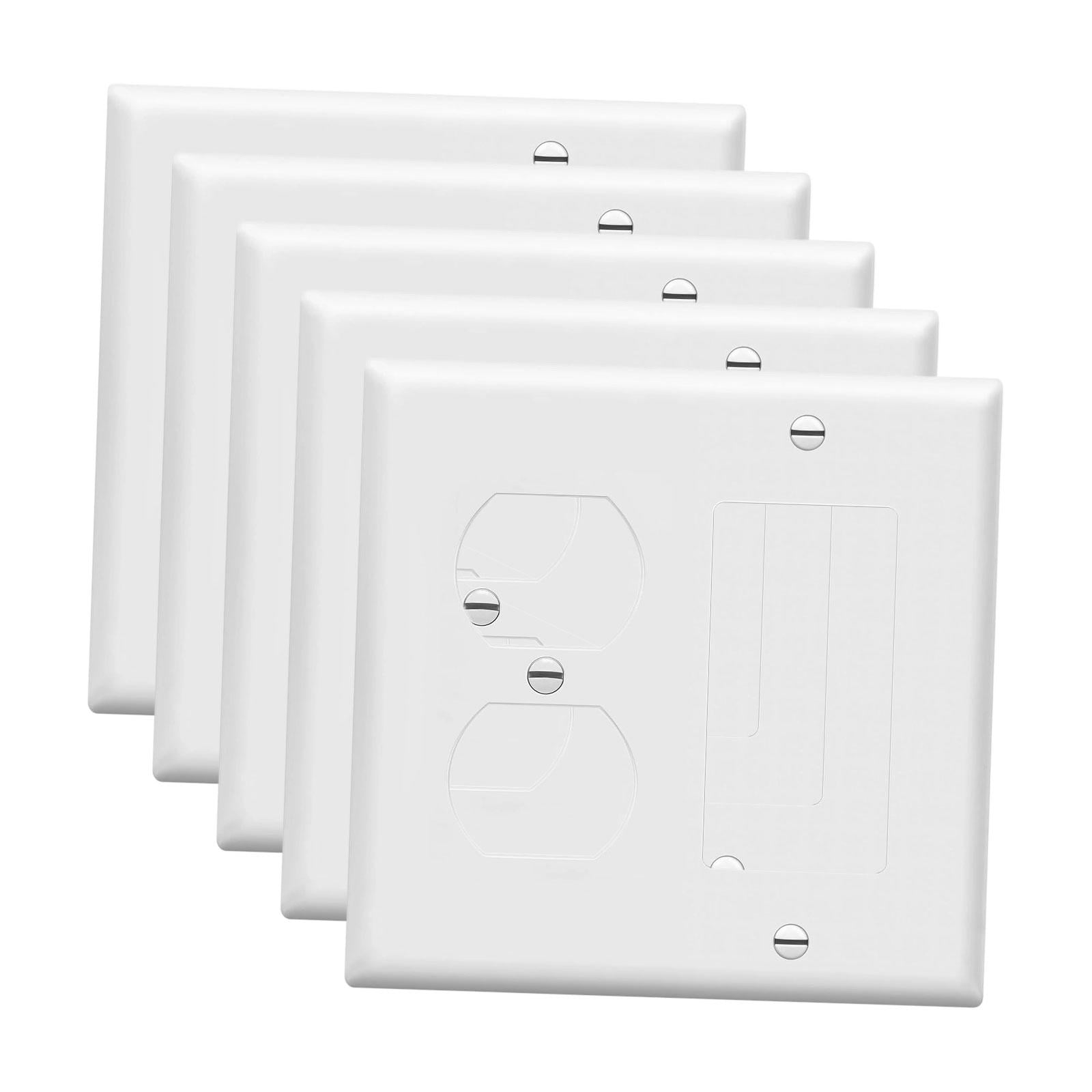 Dualoai 5 Pieces American Standard Duplex Outlet Plates Wall Plates for ...