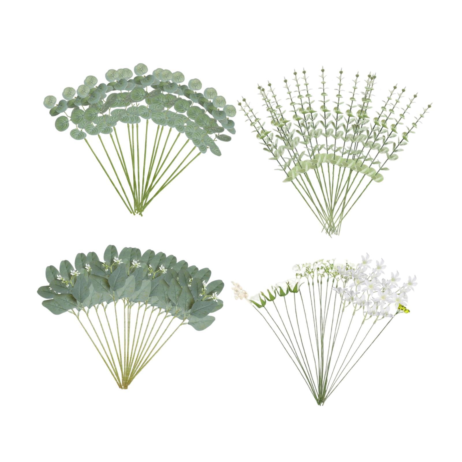 Dualoai 65 Pieces Eucalyptus Leaves Stem Flower Arrangement Floral ...