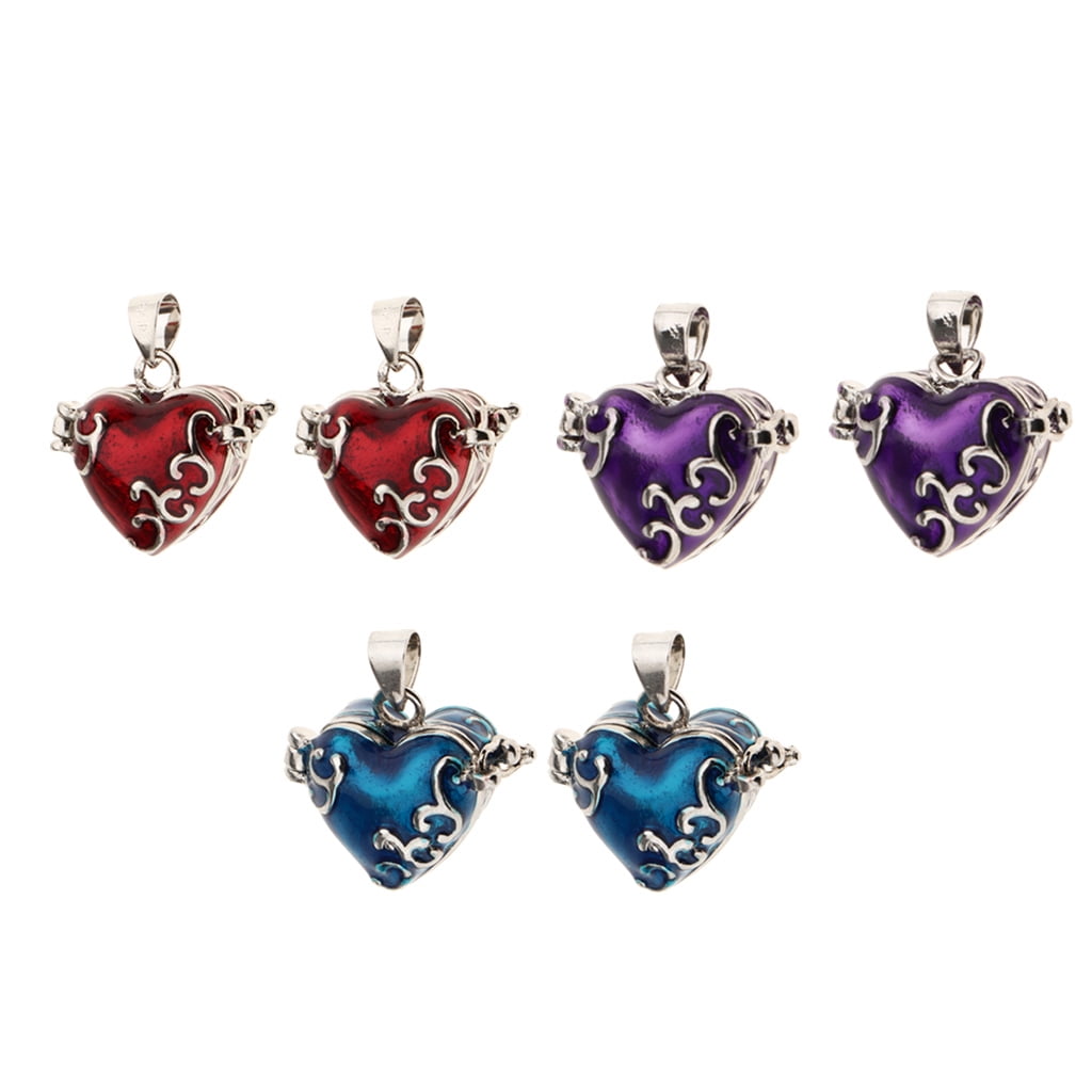 Dualoai 6pcs Mini Love Heart Pendant Memorial Keepsake Human Pet Urn ...