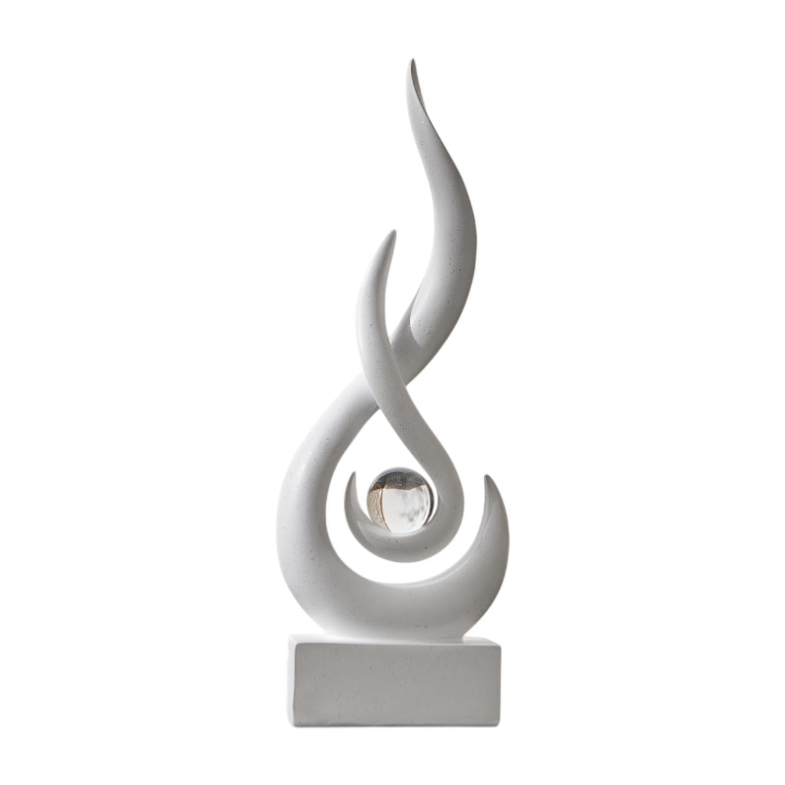 Dualoai Abstract Sculpture Collectibles Modern Flame Statue Desk ...