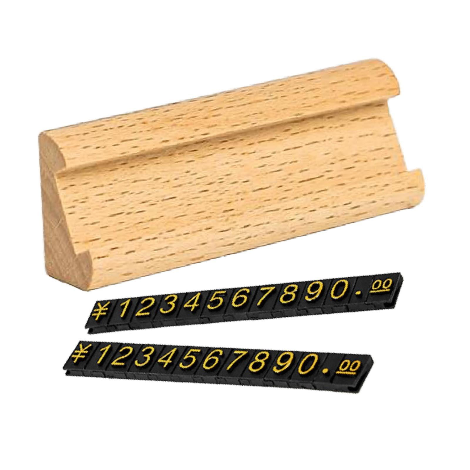 Dualoai Adjustable Price Tags, Wooden Display Number Price Tags Price ...