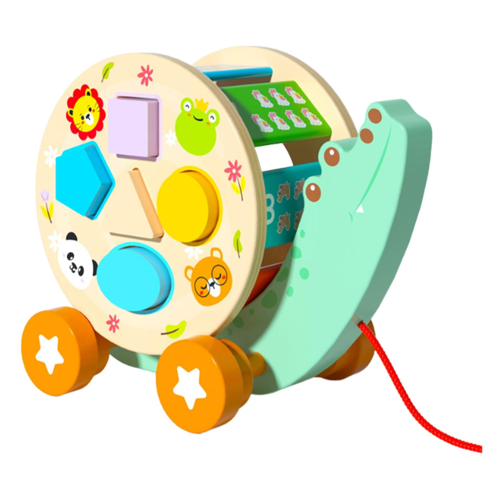 Dualoai Animal Push and Pull Along Toy Shape Matching Game Interactive ...