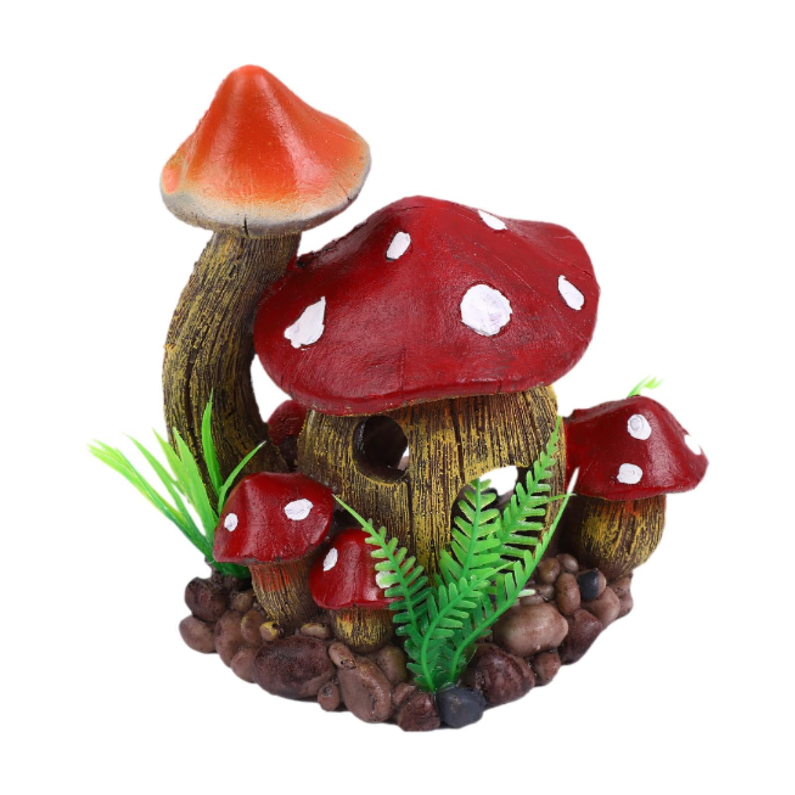 Dualoai Aquarium Mushroom House Cave Decor Cute Hideout for Shrimp ...