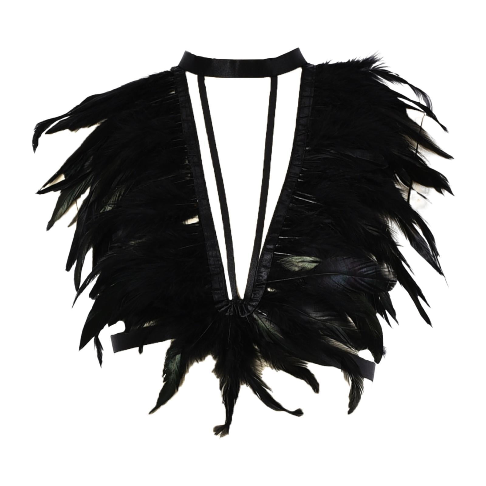 Dualoai Artificial Festival Feathers Harness Decor Dress up for Photo ...