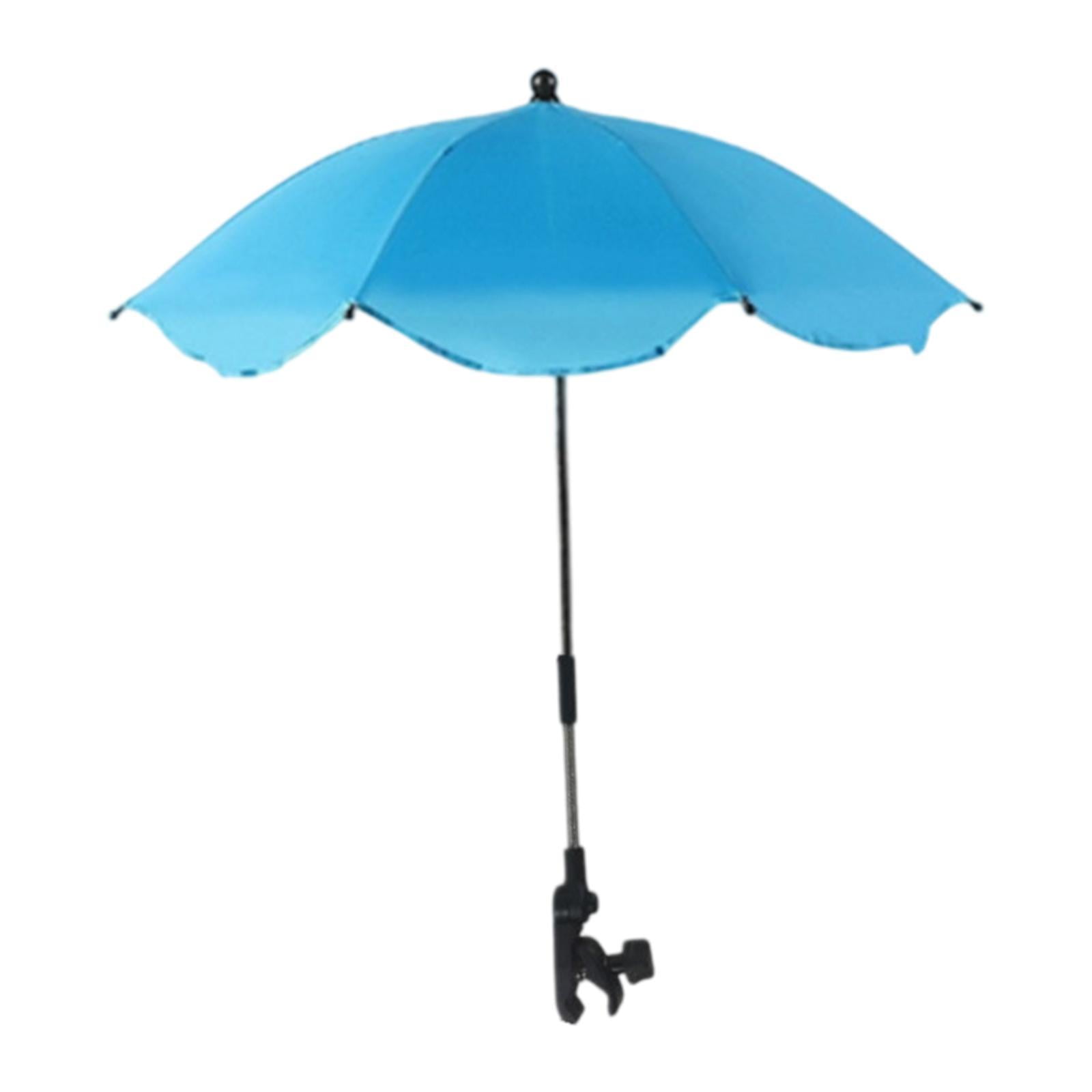 Dualoai Beach Chair Parasols Umbrella with Clamp Sun Protection 360 ...