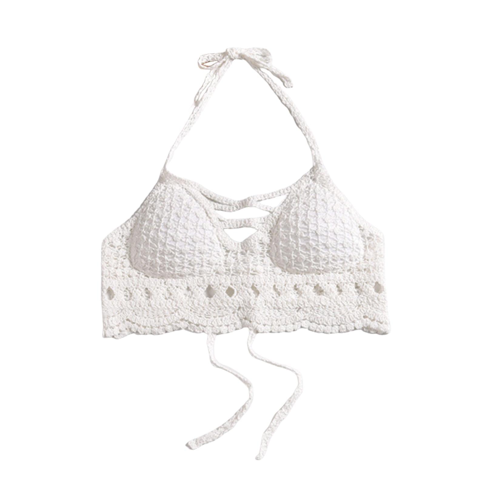 Dualoai Beach Crochet Bra Comfortable Backless for Club Vacation Water ...