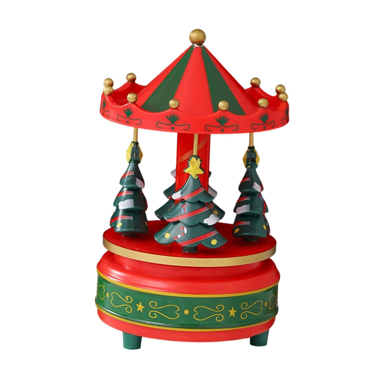 Dualoai Christmas Musical Rotating Carousel Wind up Mechanism ...