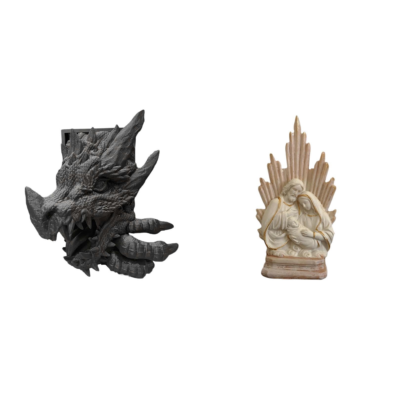 Dualoai Classic Christian Catholic Dragon Sculpture Resin Statue ...