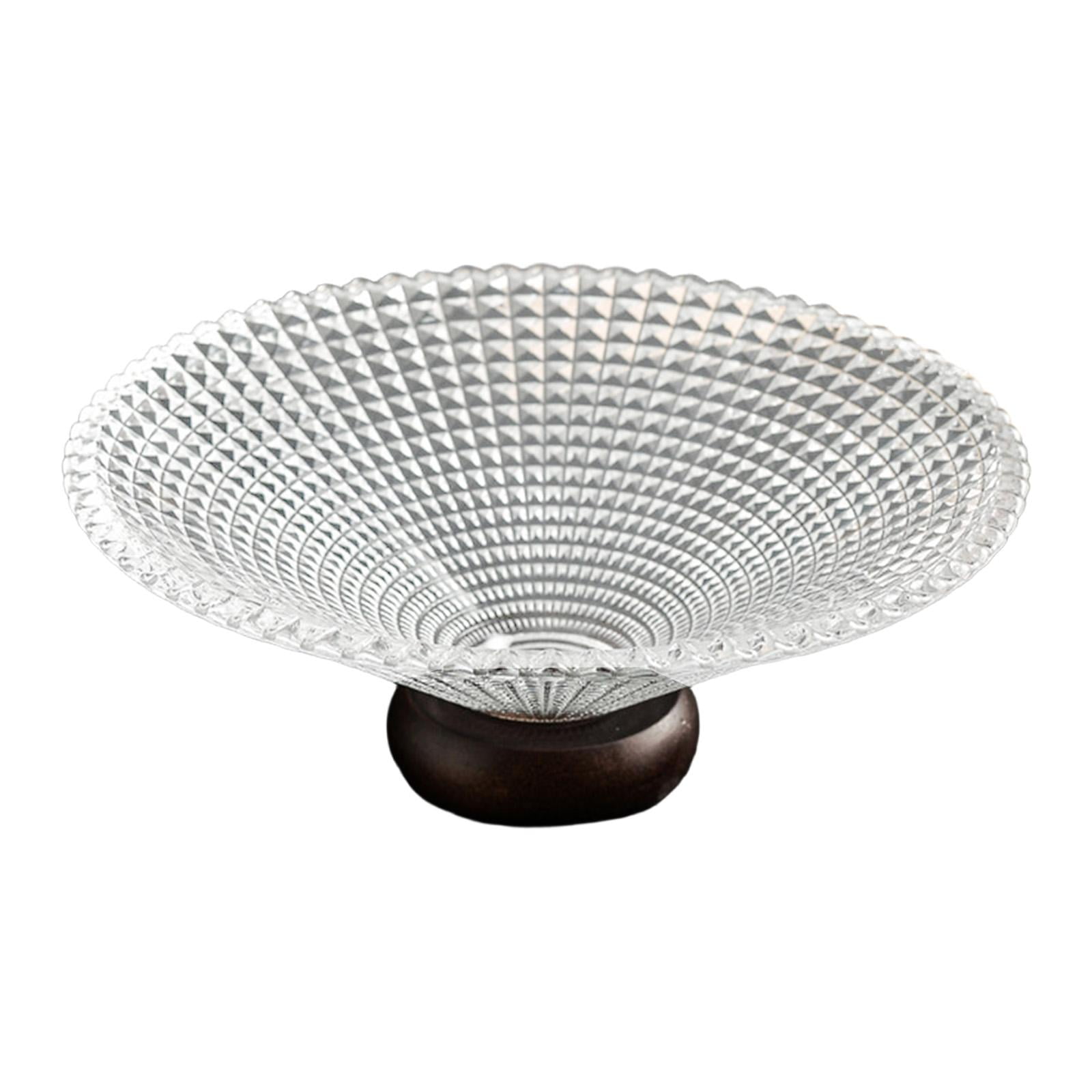 Dualoai Clear Glass Fruit Bowl Decorative Pedestal Tray Desk Potato ...