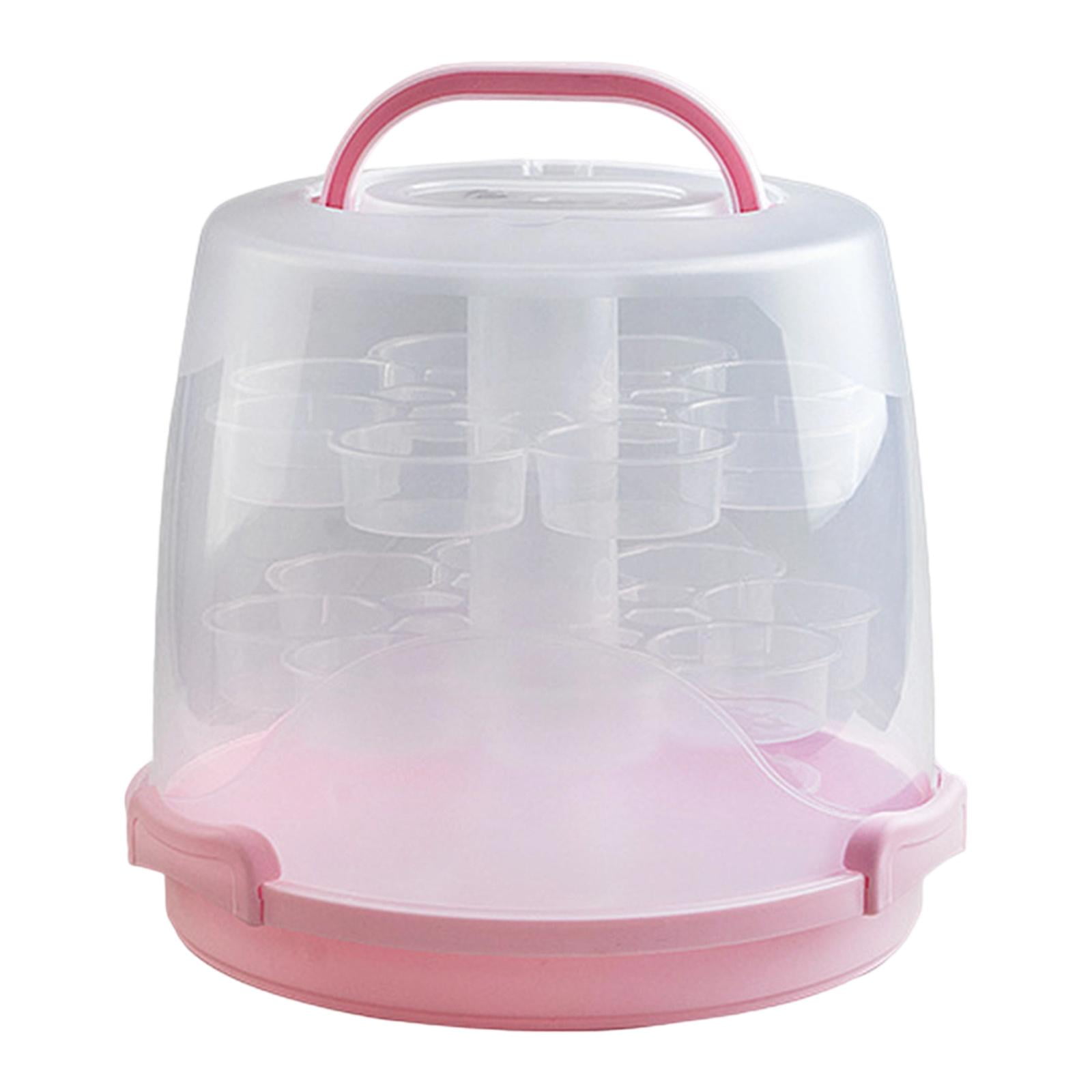 Dualoai Cupcakes Carrier Cupcakes Box Cake Storage Container Sturdy ...