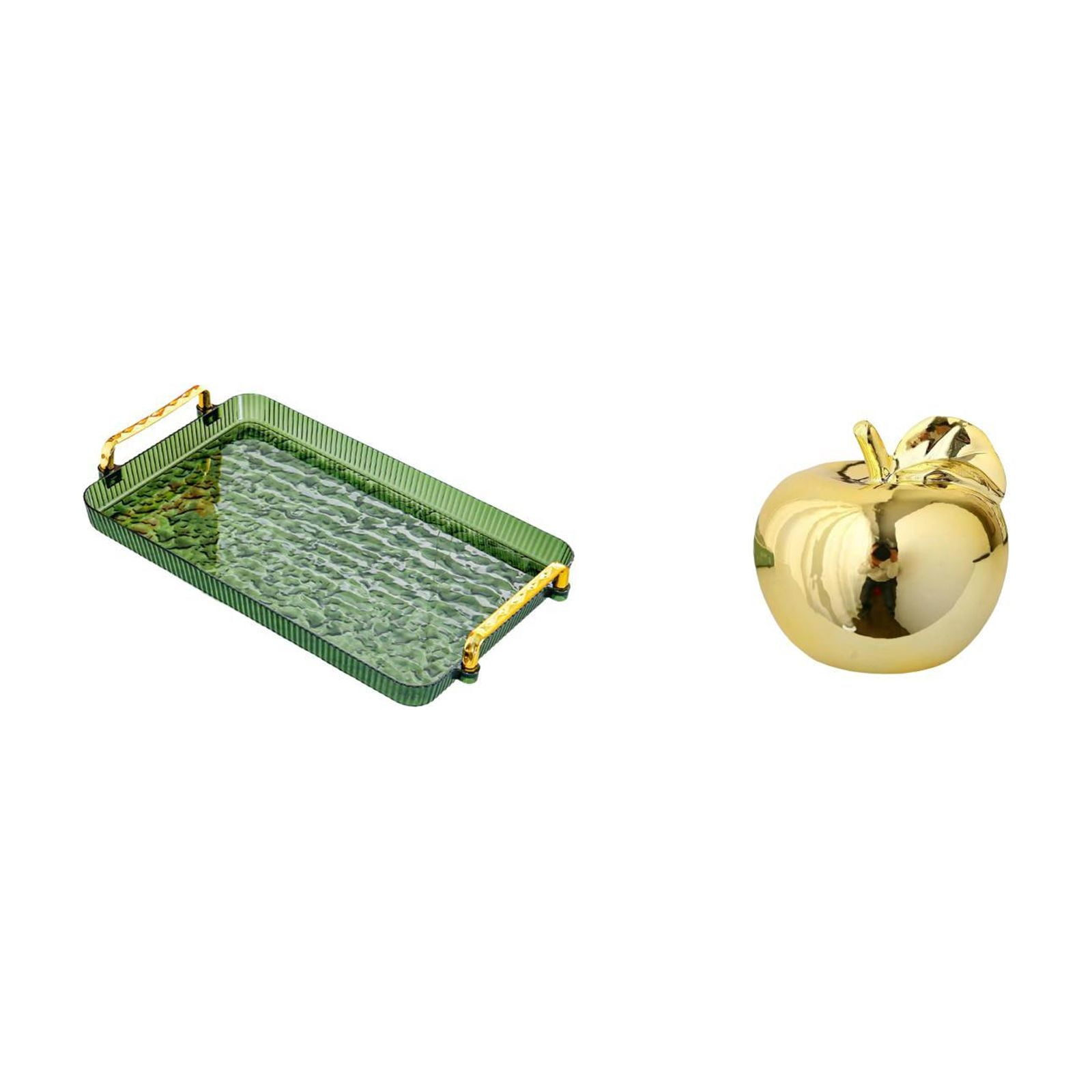 Dualoai Dessert Plate Coffee Table Tray with Handle Serving Tray ...