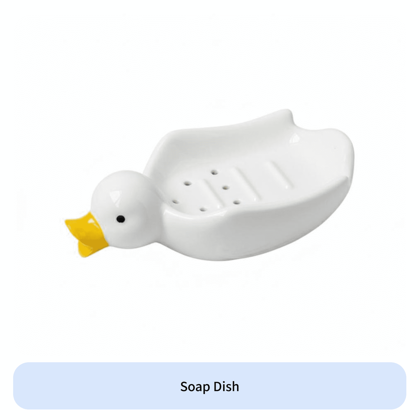 Dualoai Duck Ceramic Soap Holder Cute Animal Design Bathroom Accessory ...