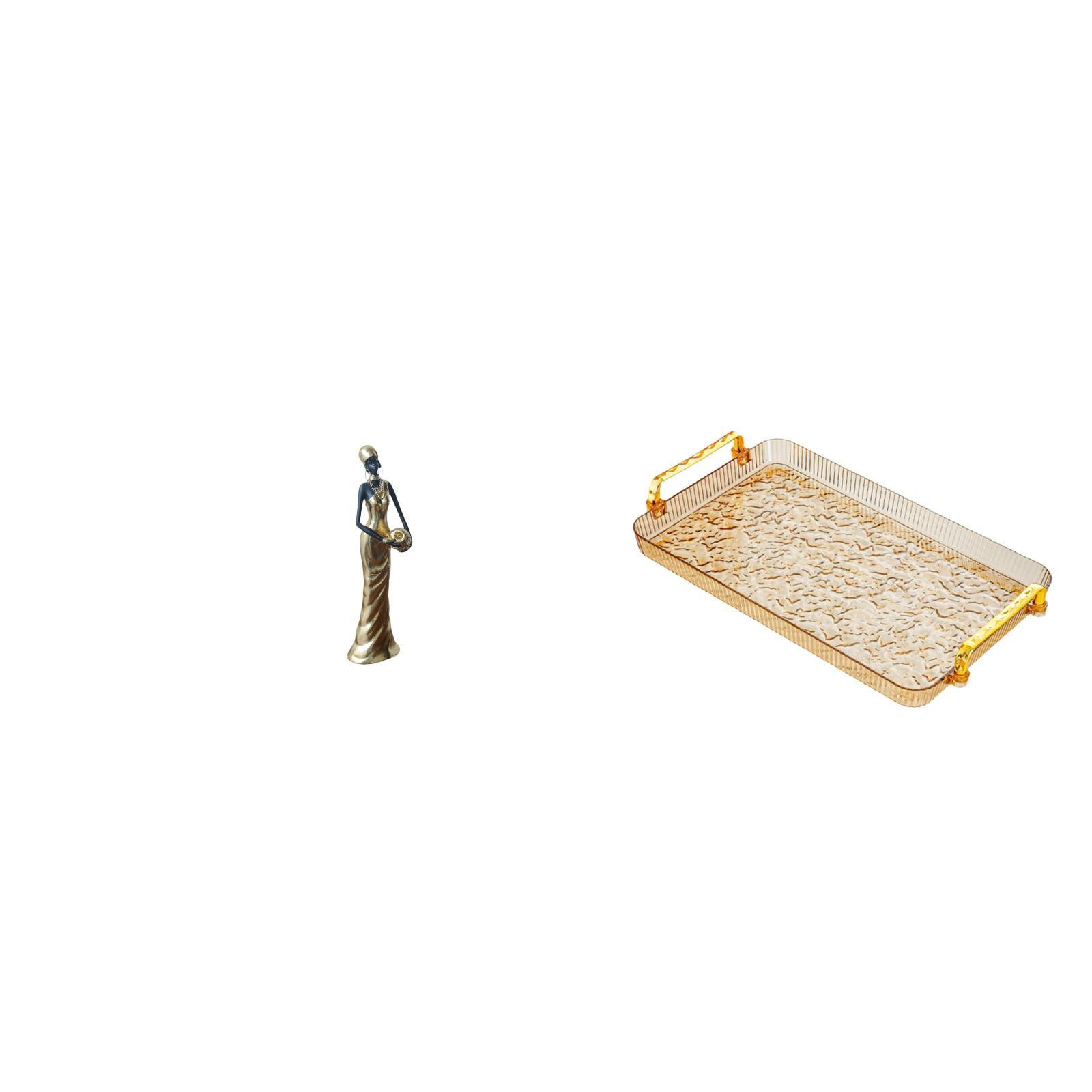 Dualoai Elegant African Lady Sculpture Tray for Home Decor Jewelry ...