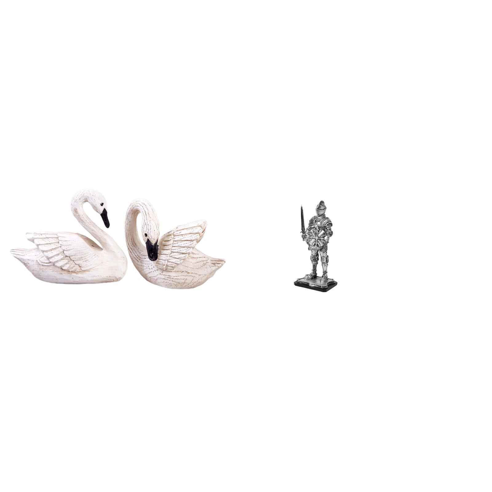 Dualoai Elegant Swan and Knight Resin Sculptures for Home Decor Unique ...