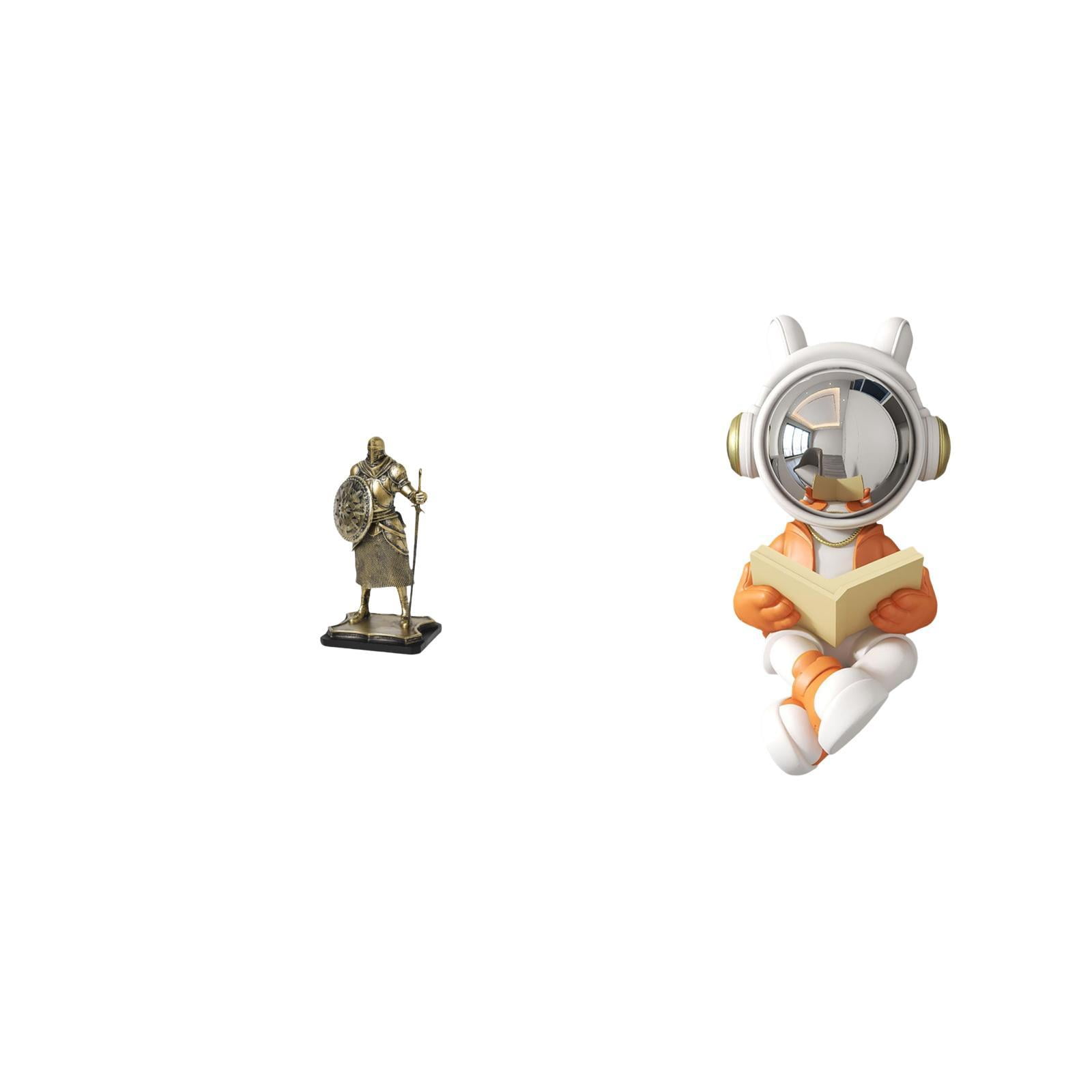 Dualoai European Astronaut Knight Sculpture Creative Desktop Ornament ...