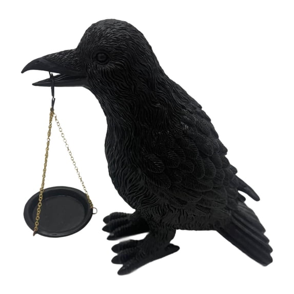 Dualoai Fake Crow Light Holder Resin Raven Statue Themed Parties Raven ...