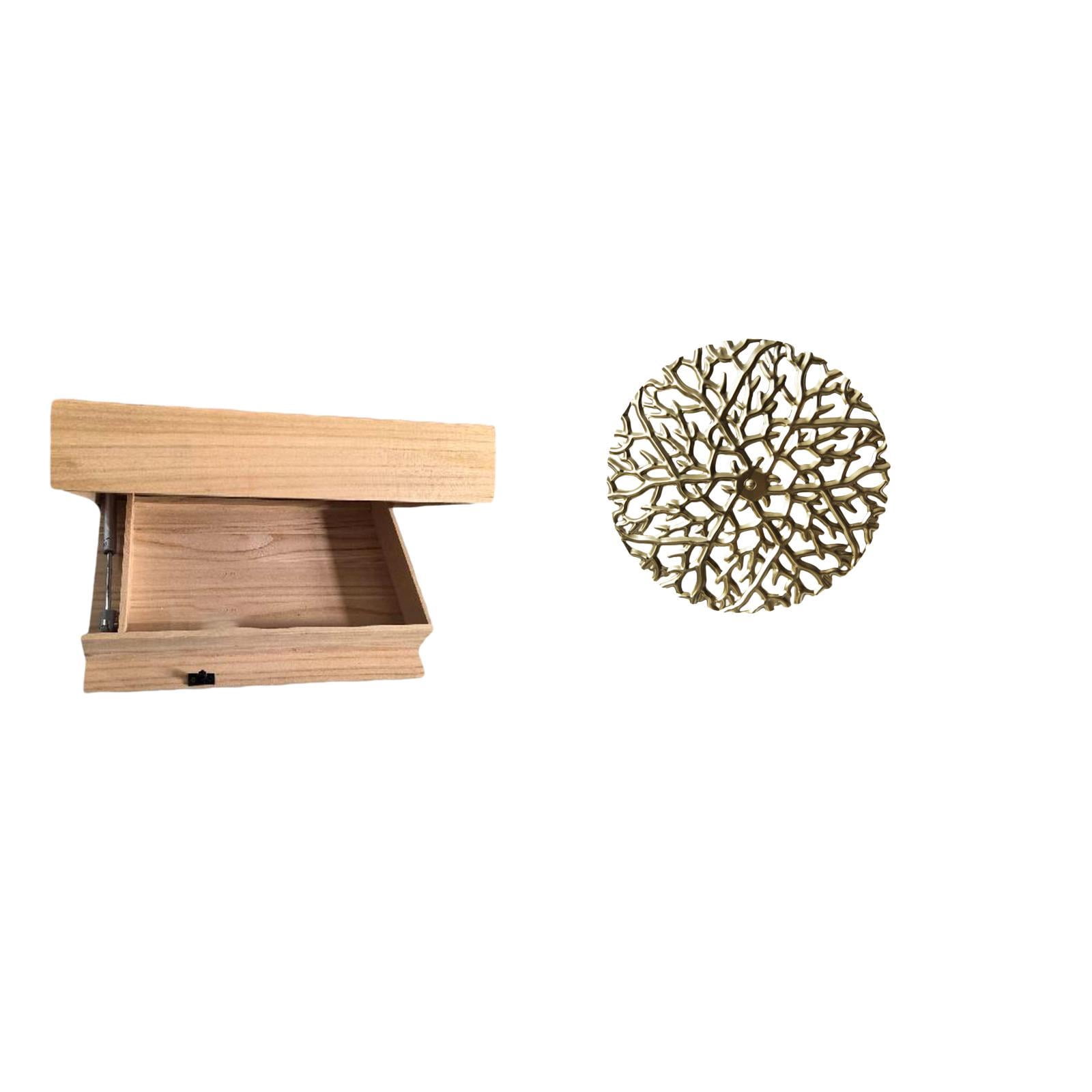 Dualoai Floating Shelf Wall Mounted Drawer with Compartment and Metal ...