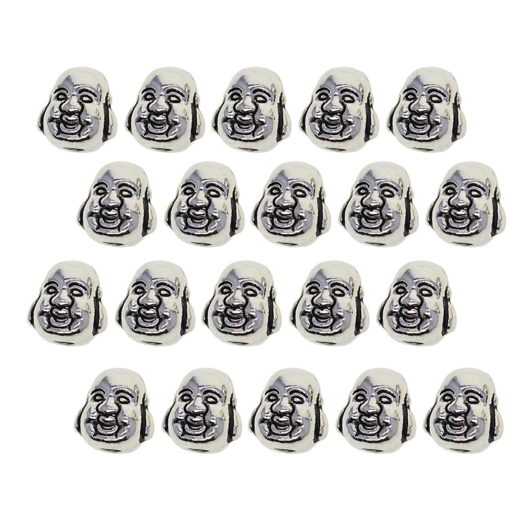 Dualoai Free Ship 20x Smiling Buddha Head Spacer Beads For Jewelry ...