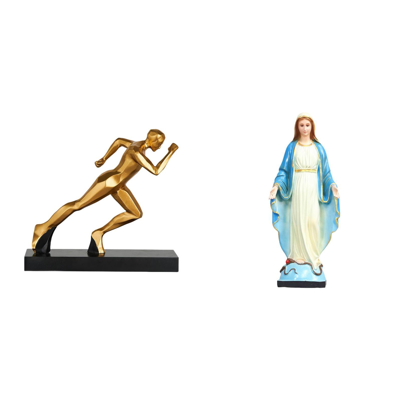 Dualoai Graceful Runner Abstract Modern Virgin Mary Figurine Sculpture ...