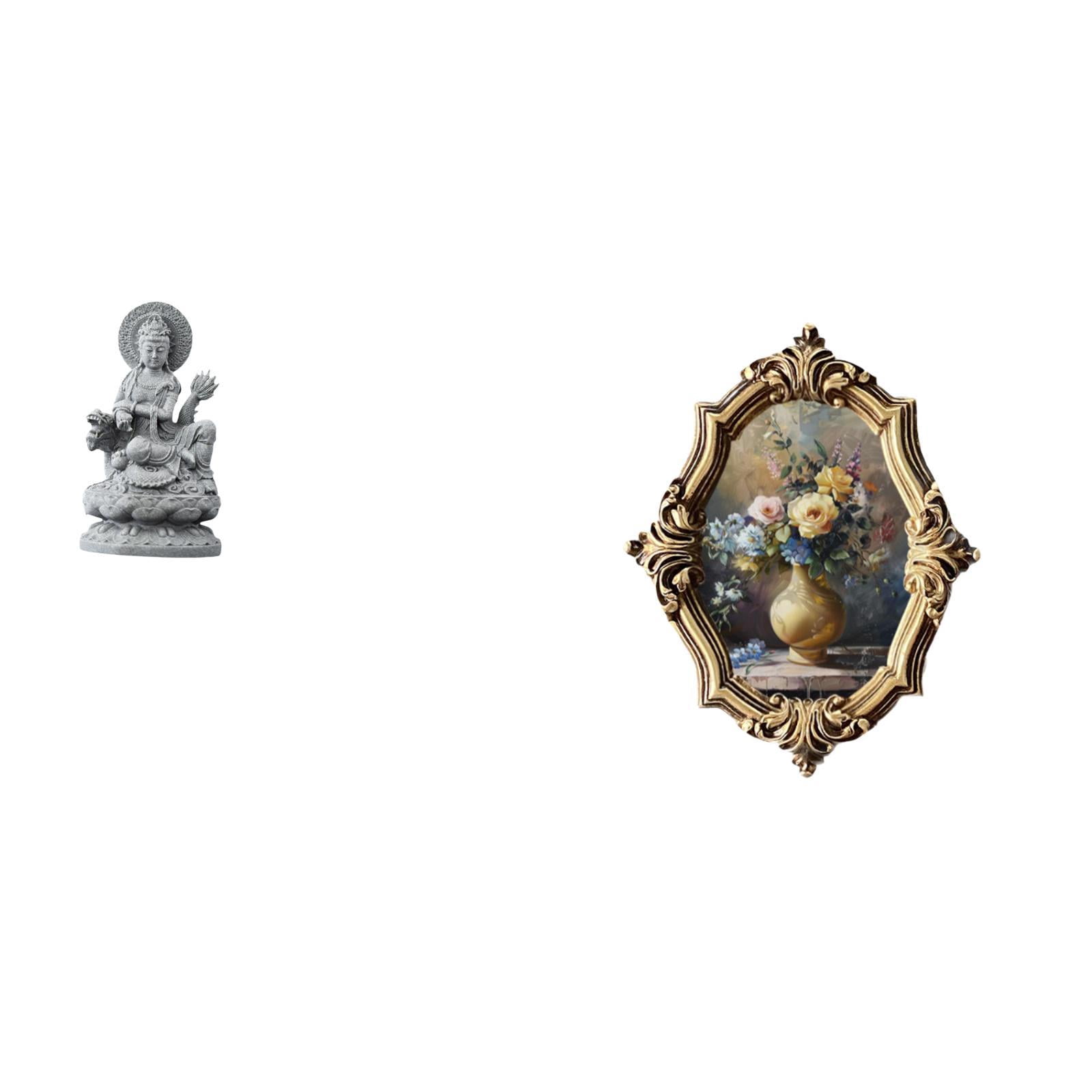 Dualoai Guan Yin Figurine Feng Shui Buddha Sculpture Resin Art Crafts ...