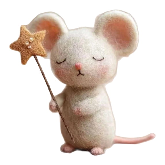 Dualoai Handmade Felt Mice with Star Bookshelf Birthday Gift Indoor ...