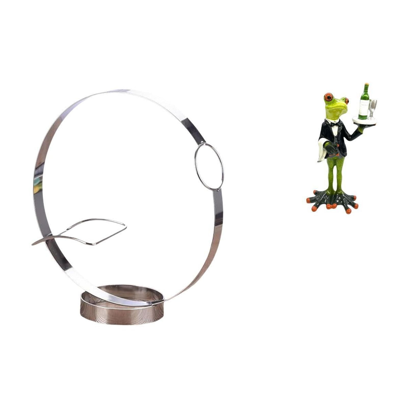 Dualoai Iron Wine Bottle Holder Racks Waiter Frog Statue Animal ...