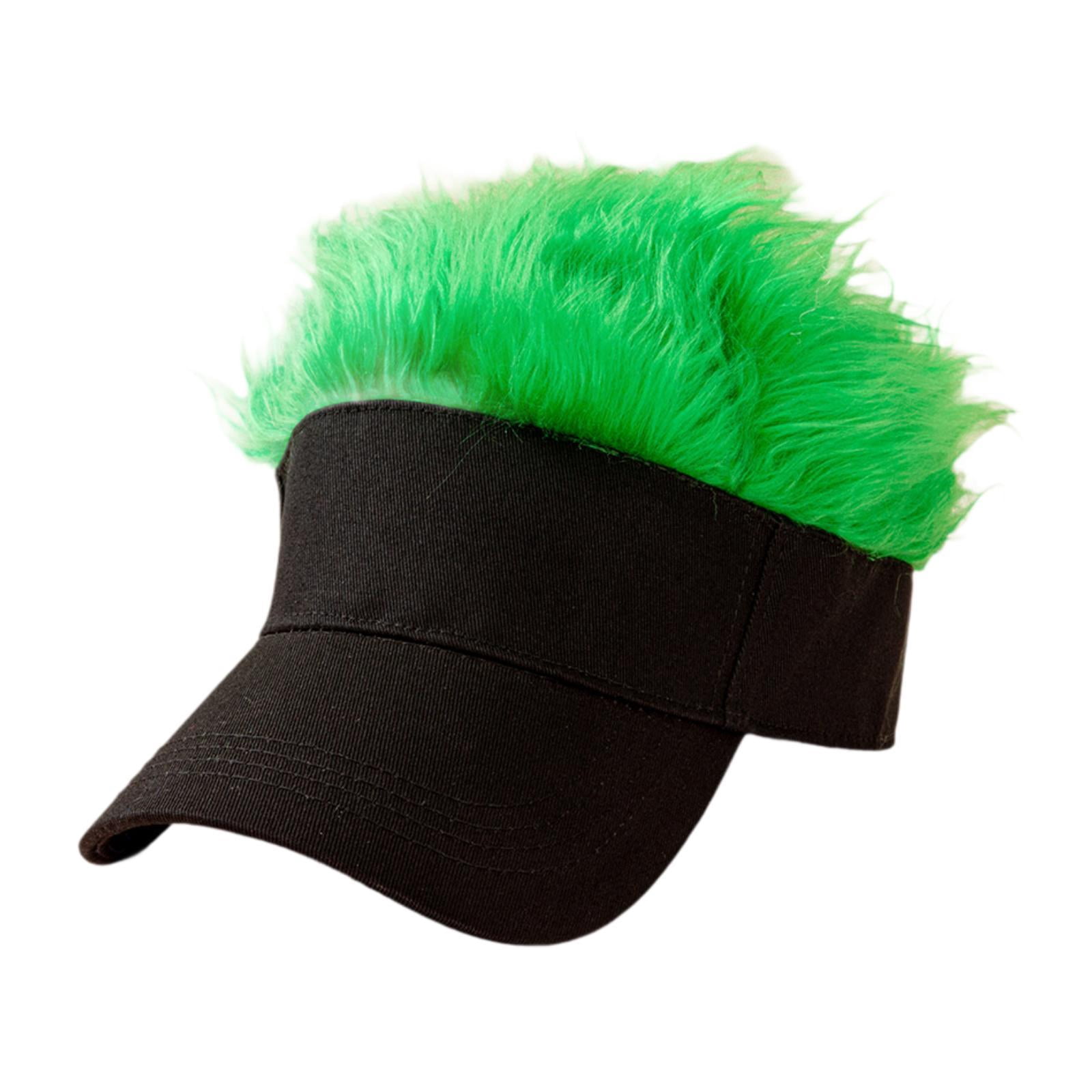 Dualoai Men's Novelty Spiked Hair Visor with Fake Hair for Hiking ...