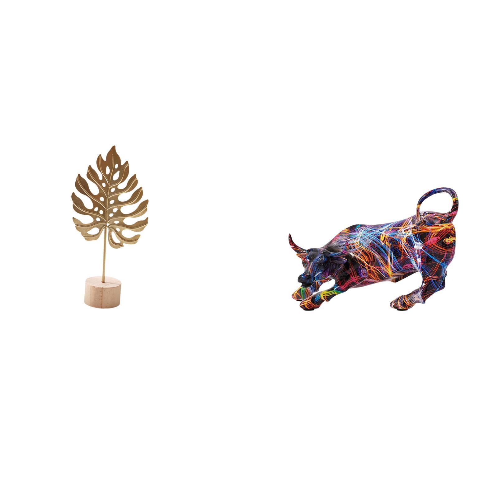 Dualoai Nordic Abstract Leaf Shaped Metal Sculpture and Modern Colorful ...
