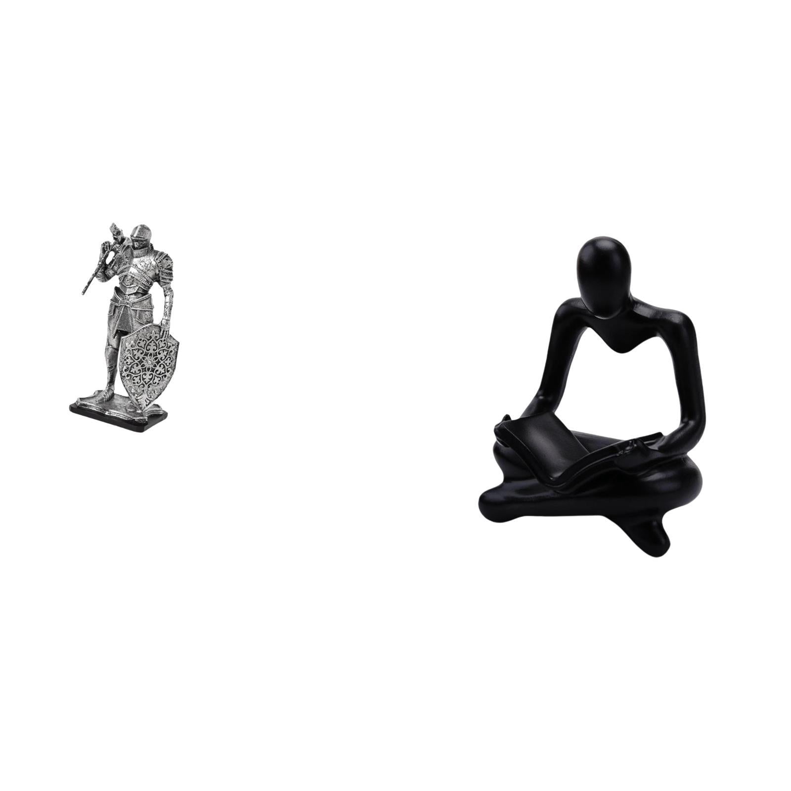 Dualoai Nordic Art Resin Knight Thinker Statue Figurine Abstract ...